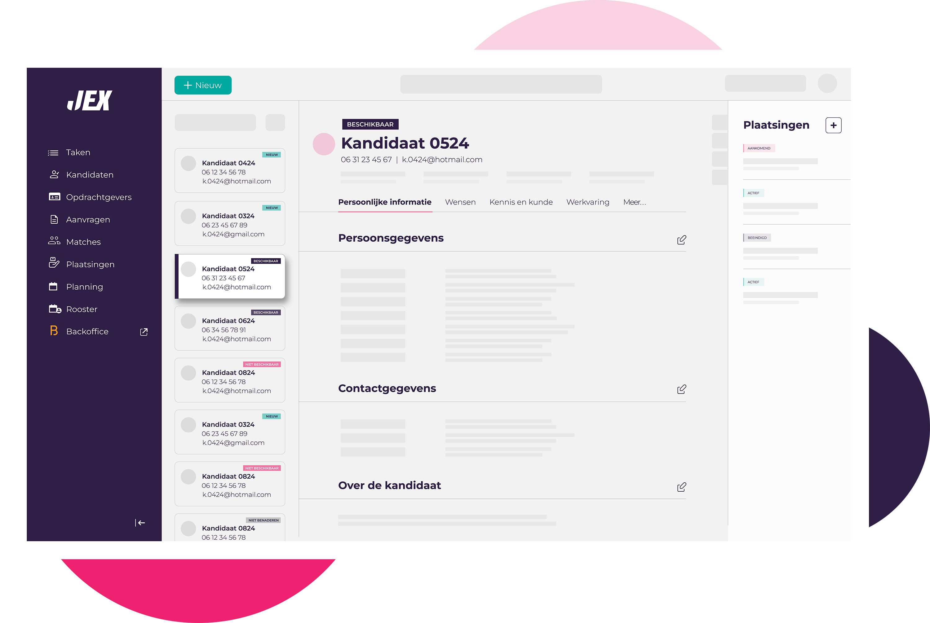 Software y servicios de dotación de personal innovadores para agencias de empleo - JEX
